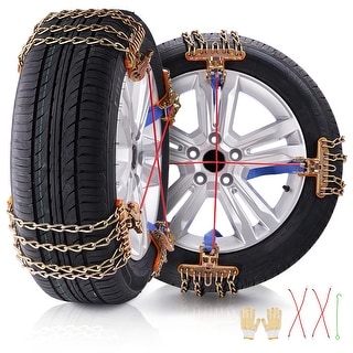 8 PCS Snow Chains, Tire Traction Wheel Chains for Tire Width 9.2-11.2 ...