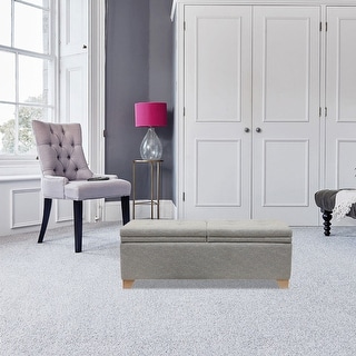 Grey Multi storage bench Upholstered tufted bench Polyester Interior ...