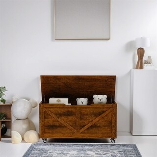 Storage Chest,Storage Trunk on Wheels with Brakes,Sturdy Storage Bench ...