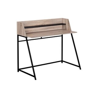 Black Trapezoid-shaped Legs Home Office Computer Desk with Sturdy ...