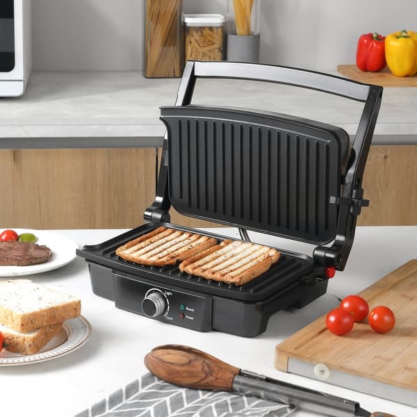 HOMCOM Small Panini Press Sandwich Maker and Grill, Cooking Gift - 13 ...
