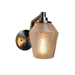 Modern 1-Light Bathroom White Glass Wall Sconce Light - Bed Bath ...