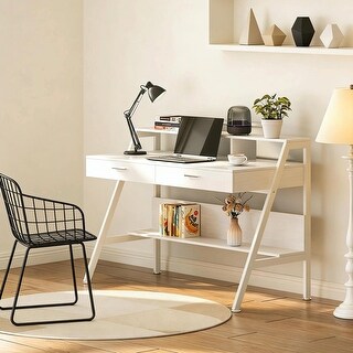Compact Writing Desk with Storage Shelf & Drawers - Bed Bath & Beyond ...
