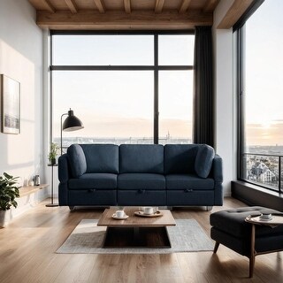 Artsy Oversized Modular Sectional Convertible Fabric Sofa Set, Extra ...