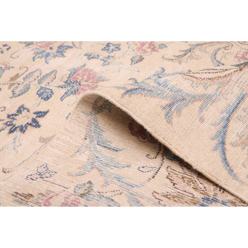 ECARPETGALLERY Hand-knotted Antalya Vintage Cream Wool Rug - 9'10 x 12 ...