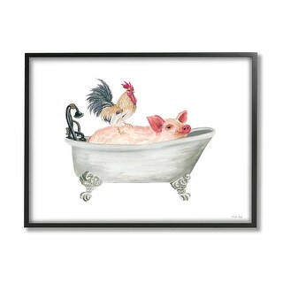 Stupell Farmhouse Animals Tub Framed Giclee Art Design by Cindy Jacobs ...