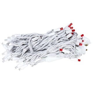 Vickerman 50 Red-White LED Light on White Wire - Red, White - Bed Bath ...