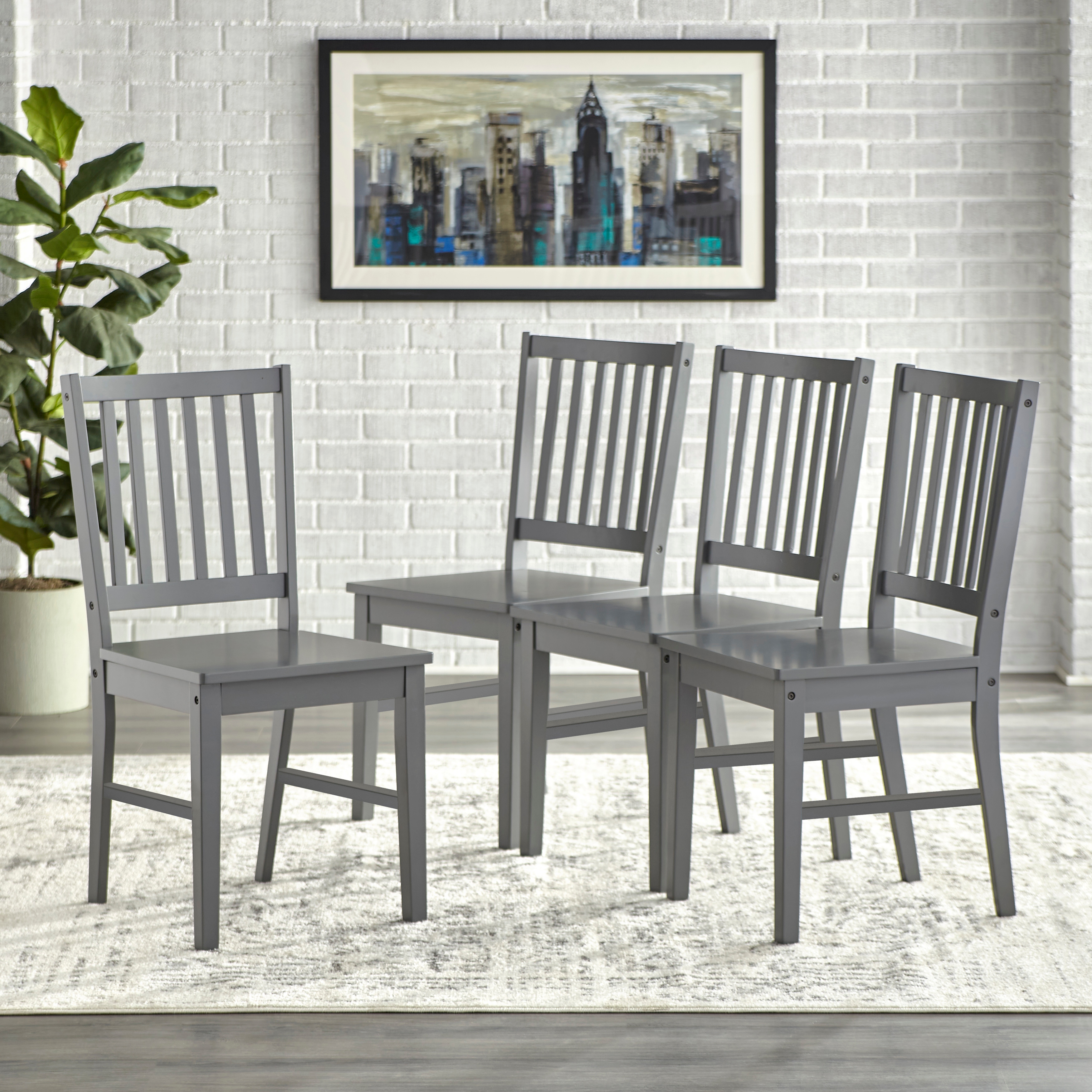 Simple Living Solid Wood Slat Back Dining Chairs Set Of 4 Bed Bath
