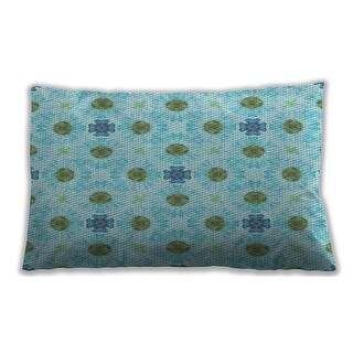 Ahgly Company Patterned Indoor-Outdoor Tron Blue Lumbar Throw Pillow ...