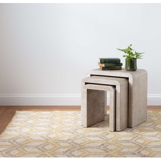 Gold Interlocking Hexagon Woven Jute Rug - Bed Bath & Beyond - 36560593