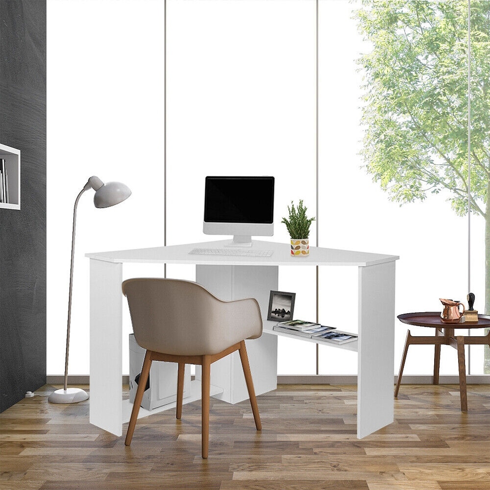 L-Shaped Corner Computer Gaming Desk White - Bed Bath & Beyond - 37218007