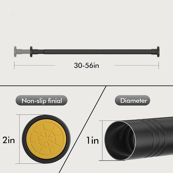 1 Inch Diameter Adjustable Tension Rods for Windows 31 to 56 Inch ...