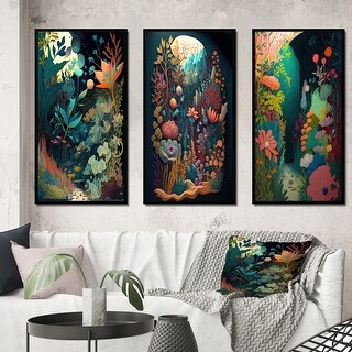 Designart "Bounties And Blooming Wilderness Blessings IV" Floral ...