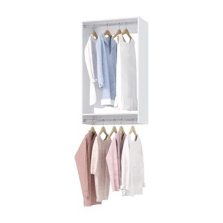 HOMLUX 27"W x 14"D x 46"H Double Hanging Unit in White - Bed Bath ...