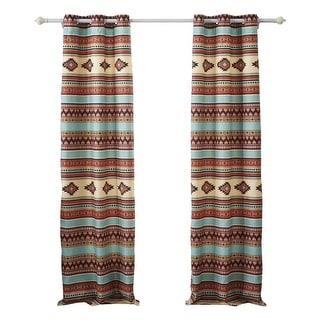 84 Inch Window Curtains, Southwest Motifs, Grommets, Microfiber - 0.24 ...