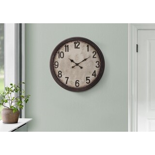 Clocks, 20" Round, Wall Clock, Antique Brown, Transitional - Bed Bath ...