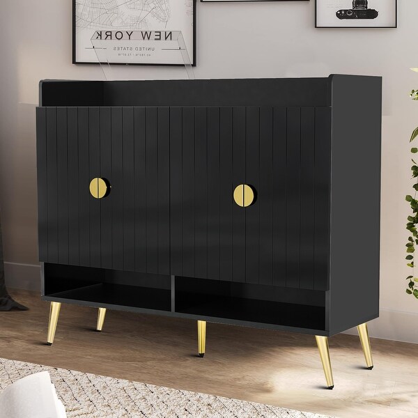 Black Shoe Storage Cabinet with 2flip Drawers, Entrance Shoe Rack ...