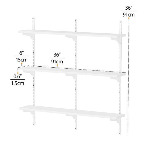 Adjustable Shelf, 36 inch Floating Shelves, Wooden Closet Shelves ...