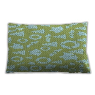 Ahgly Company Patterned Indoor-Outdoor Pale Green Lumbar Throw Pillow ...