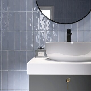 TileGen. New Country 6" x 6" Ceramic in Powder Blue Wall Tile (44 tiles ...