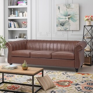 84" PU Rolled Arm Sofa - Bed Bath & Beyond - 36855507