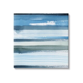 Stupell Vivid Blue Striped Landscape Abstract Ocean View Canvas Wall ...