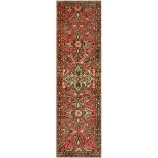 Fine Vintage Distressed Bernard Rust/Brown Runner - 2'8" x 9'7" - Bed ...