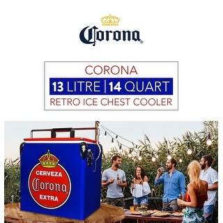 Corona CORVIC-13 14 Quart Retro Ice Chest Cooler with Bottle Opener ...