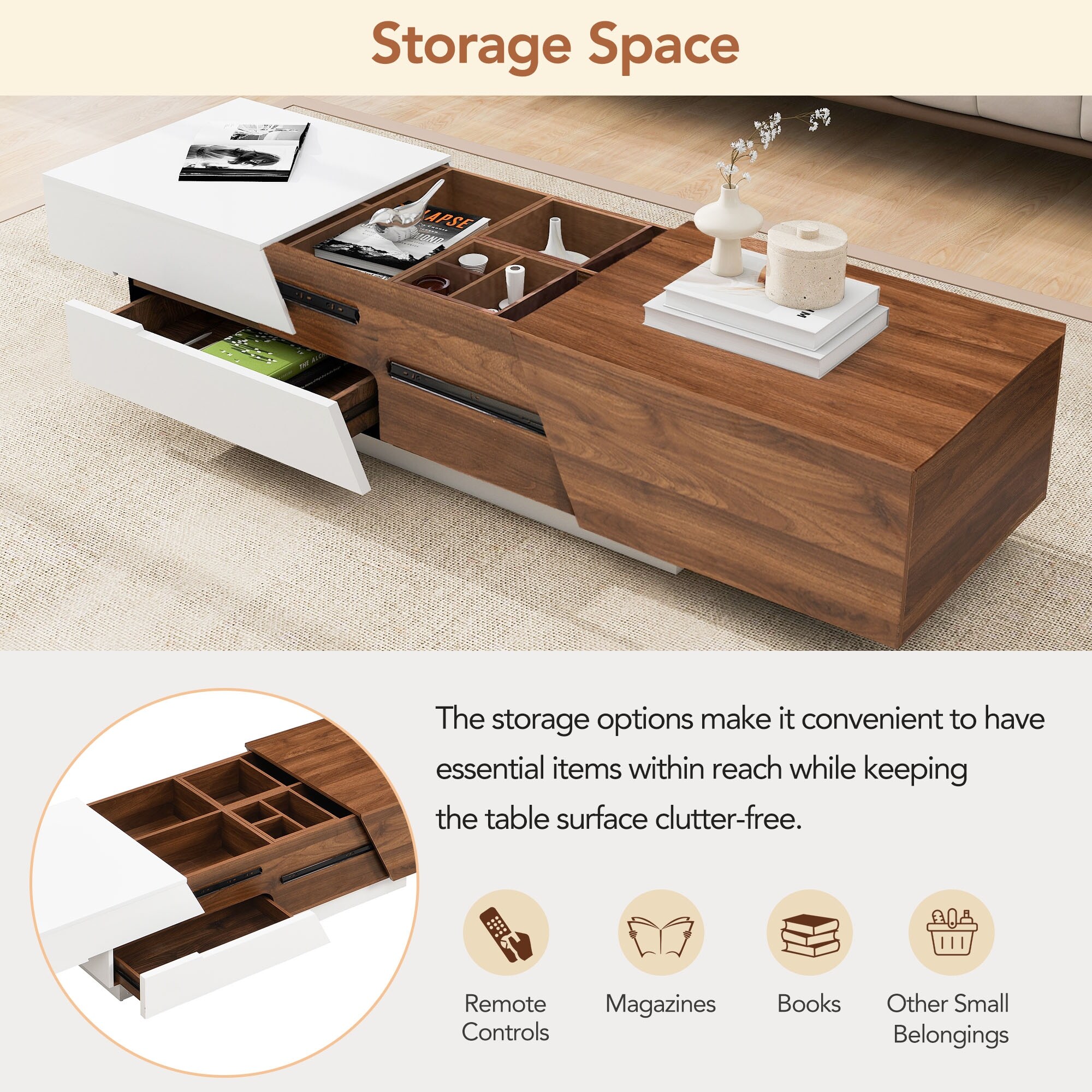 Modern chic 51 extendable coffee table store