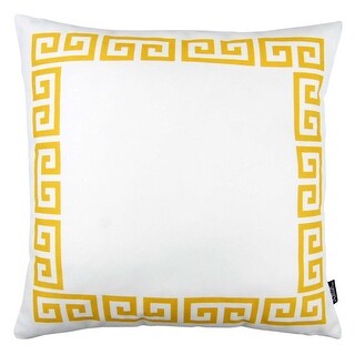 Yellow and White Greek Key Classic Throw Pillow - Bed Bath & Beyond ...