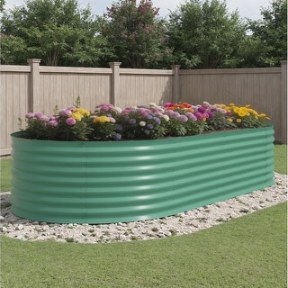 4-ft W x 8-ft L x 2-ft H Green Metal Raised Garden Bed(2-Pack) - Bed ...