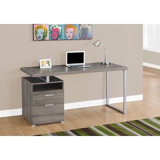 Dark Taupe Silver Metal Computer Desk - Bed Bath & Beyond - 30600976