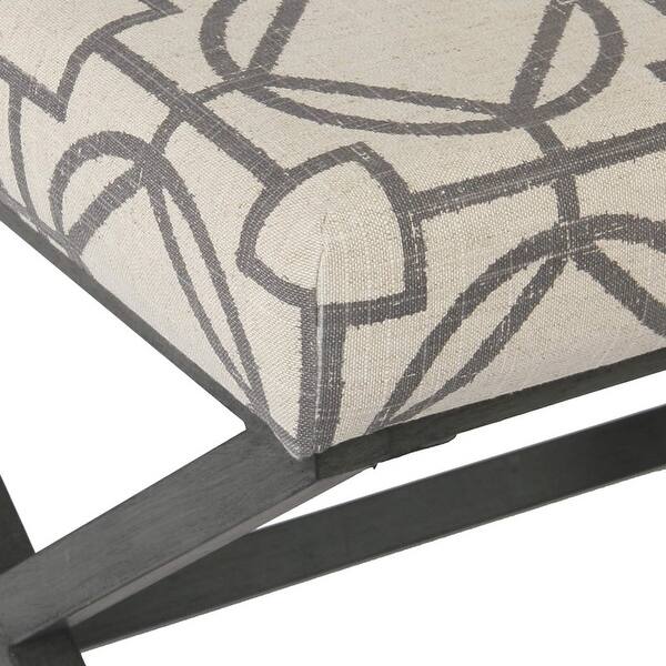 Modern Square Ottoman with Metal X Base - Bed Bath & Beyond - 39688465