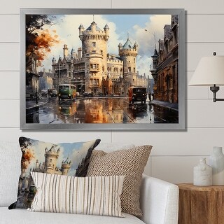 Designart "Ireland Dublin Castle Extremely II" Cityscapes Framed Wall ...