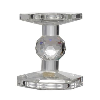 Small Crystal Pillar Candle Holder - 4.5" - Bed Bath & Beyond - 39169382