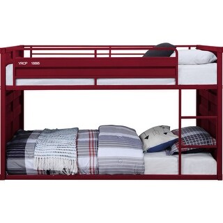 Metal Twin Over Twin Container Design Bunk Bed in Red - Bed Bath ...