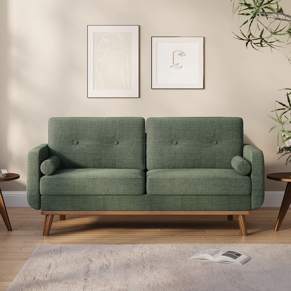 64" Loveseat Sofa, Mid Century Modern Couch Comfy Love Seat Couches for ...