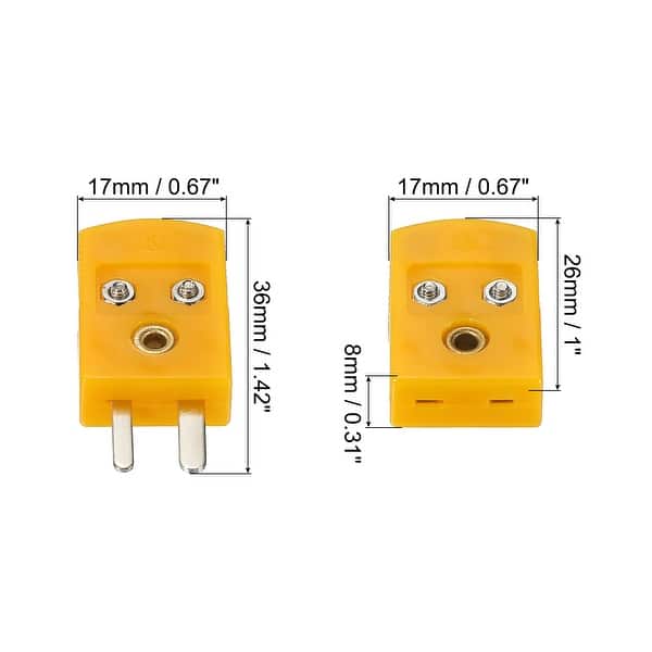 K Type Thermocouple Wire Connectors Male Female Plug 120°C(248°F ...