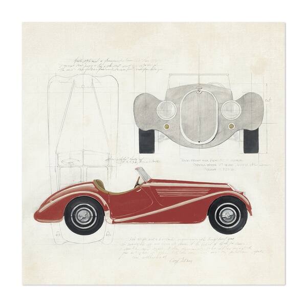 Roadster I Red Car Drawing Cars Cave Dorm Art Nature Art Print/Poster ...