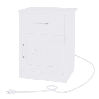 Nightstand with Charging Station and USB Ports & Power Outlets, Bedside ...