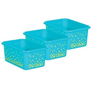 Teacher Created Resources Teal Confetti Small Plastic Storage Bin, Pack ...