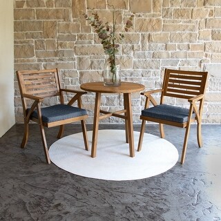 Sorra Home Sunbrella Textured Indigo Indoor/Outdoor Round-front Chair ...