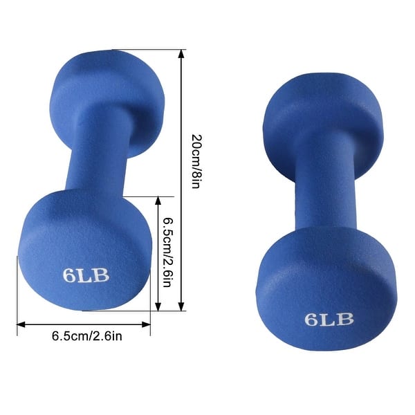 A Pair Dumbbell Barbell Neoprene Coated Weights 6LB Blue - Bed Bath ...