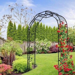 Metal Garden Arch Trellis (W74.4'' x H98.4''), Ideal Support for Roses ...