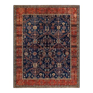Overton Hand Knotted Wool Vintage Inspired Traditional Serapi Blue Area ...