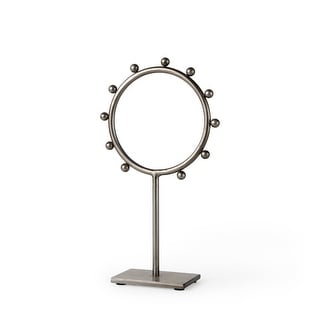 Elio Small Silver Metal Studded Hoop Object - Bed Bath & Beyond - 37913618