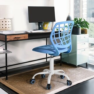 Blue Plastic Task Chair/Office Chair with Casters - Bed Bath & Beyond ...