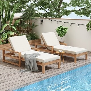 Set of 2 Outdoor Pool Lounge Chairs for Backyard - Bed Bath & Beyond ...