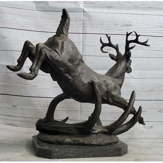 Leaping Stag Reindeer Deer Elk Bronze Caribou Bronze Sculpture Statue ...