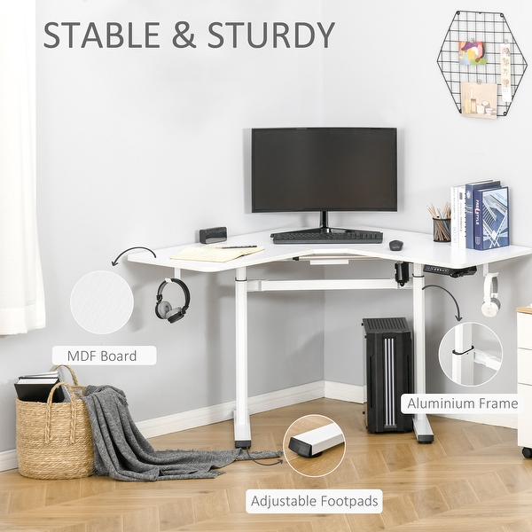 V shaped computer desk store